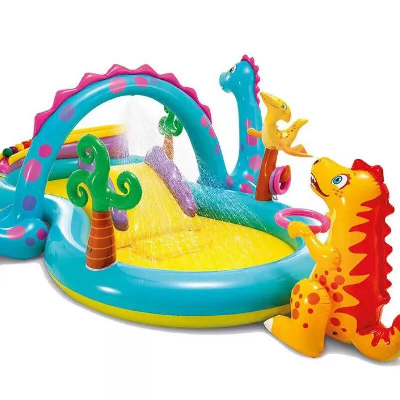 Netflix Models Dinosaur Spray Water Slide Inflatable Pool Children's ...