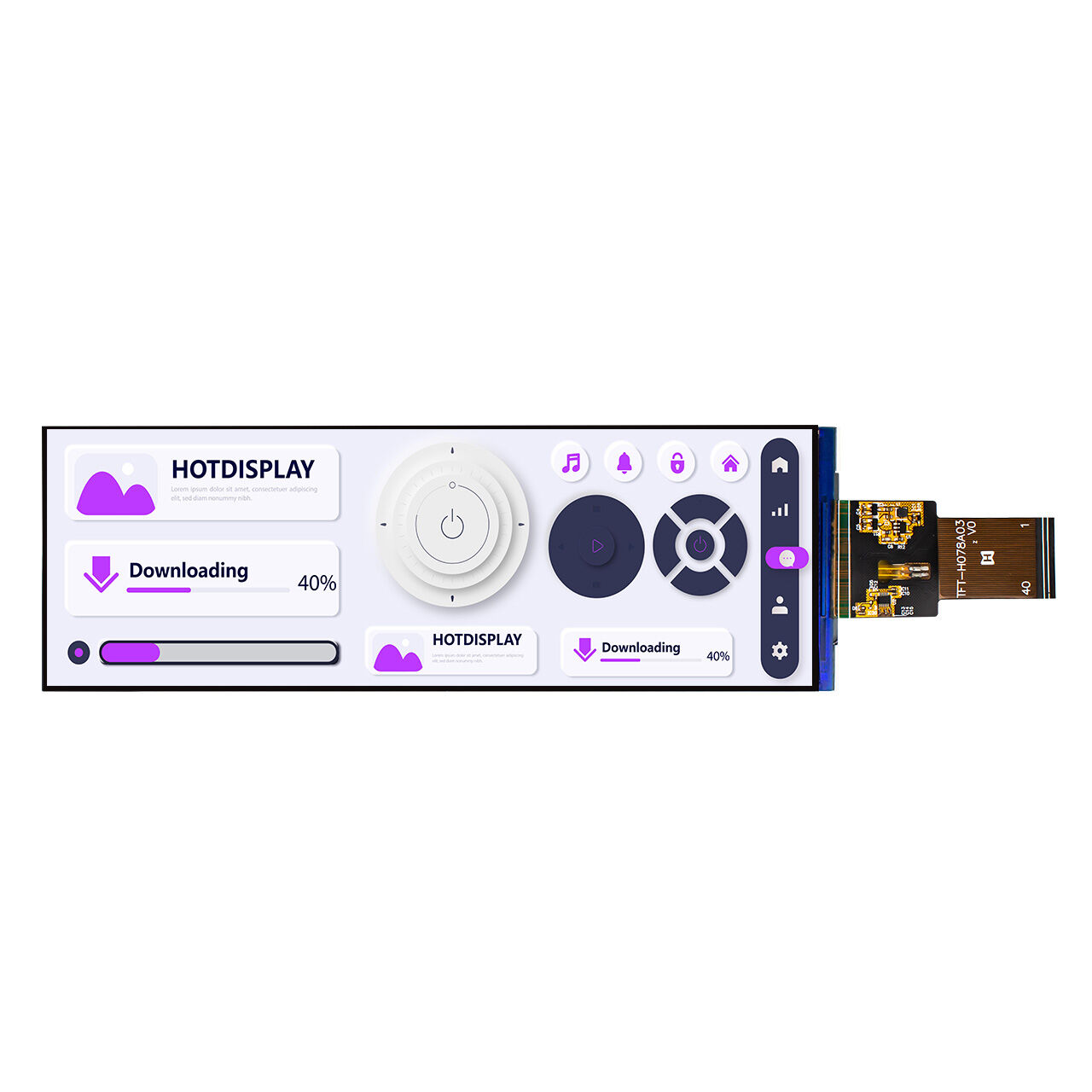 7.8" Tft Lcd Display Module | 400x1280 Rgb Tft Screen | Nv3051 - Expore ...