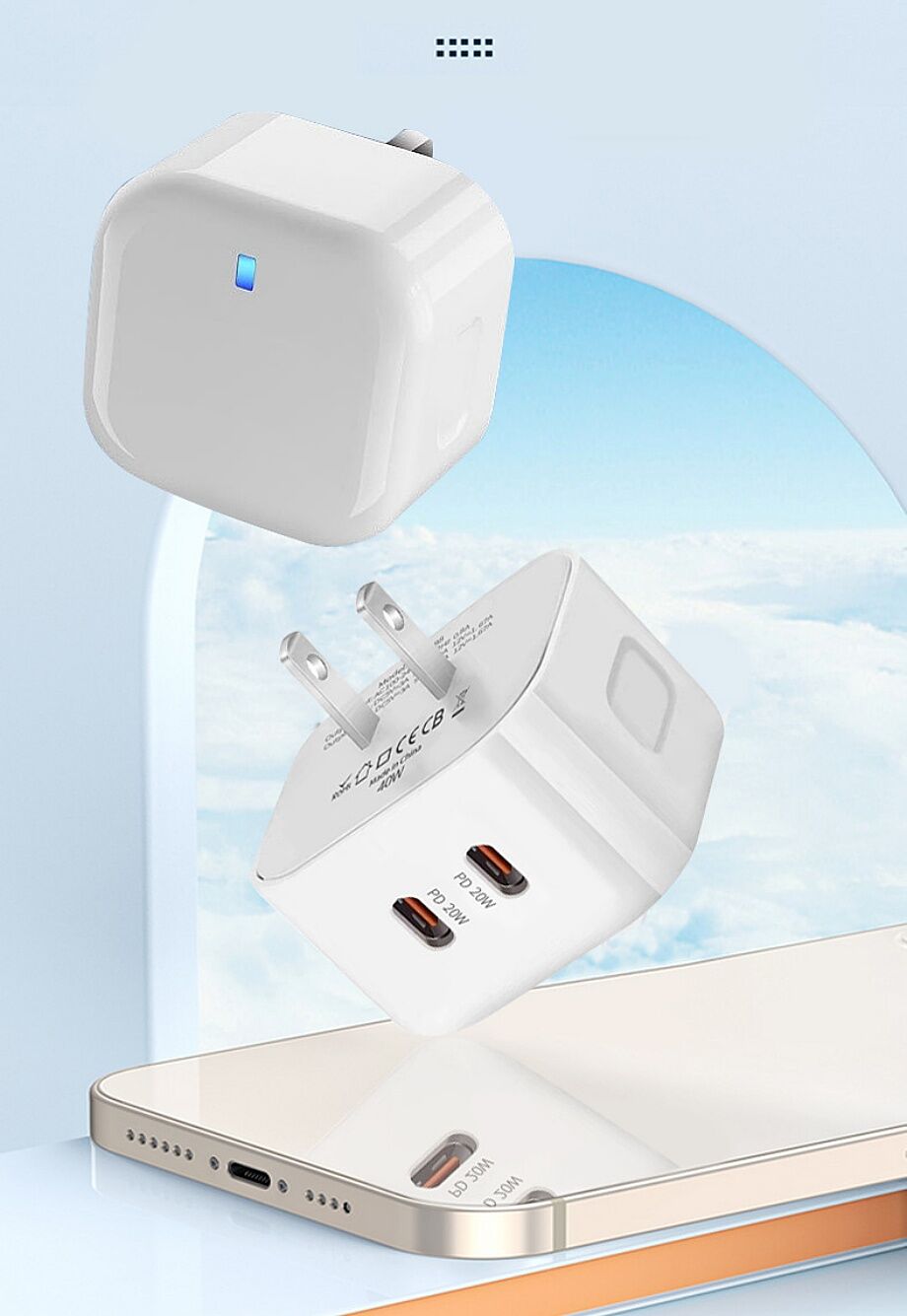 Quick Charge Pd Charger 40w Qc4.0 Qc3.0 Dual Usb Type C Fast Charger ...