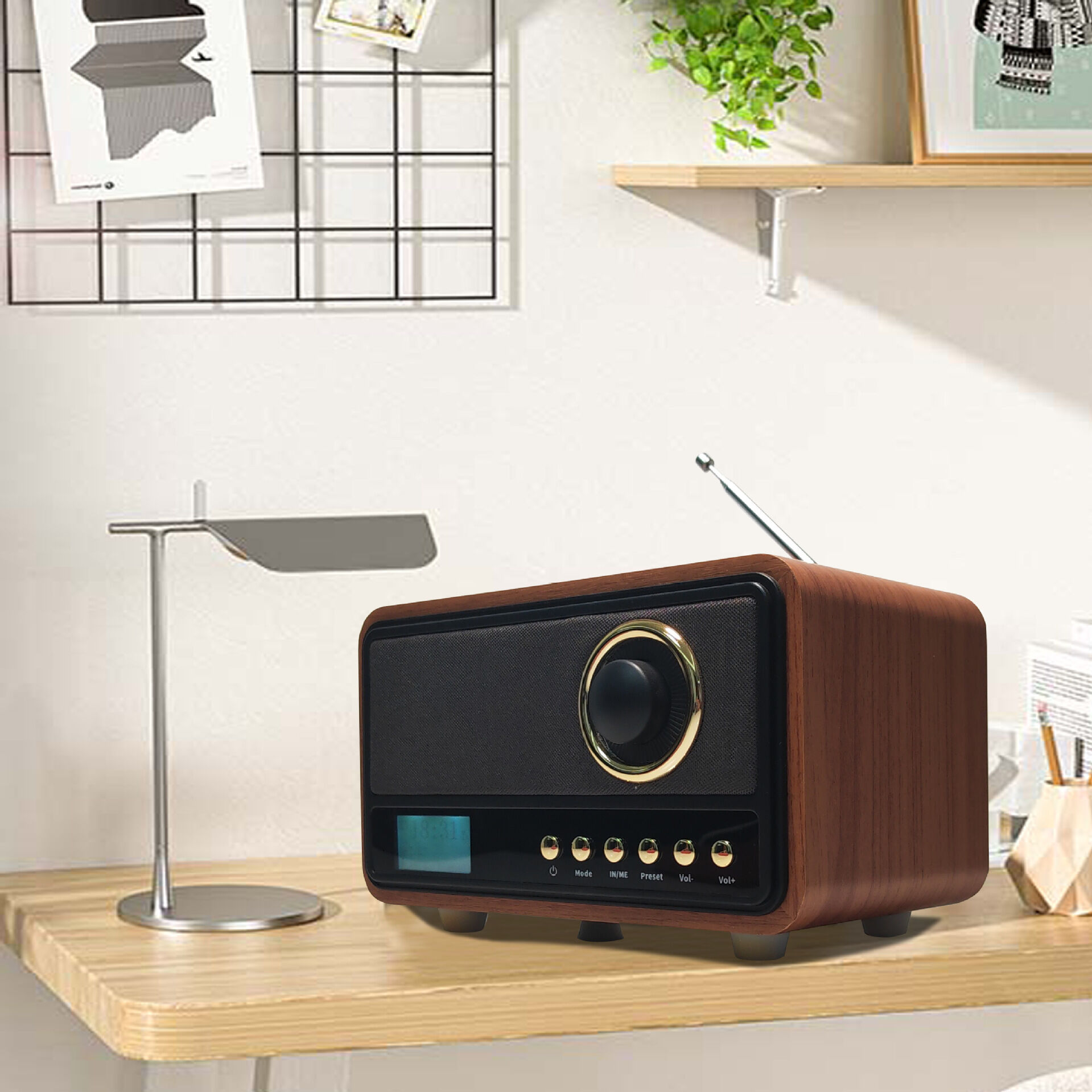 Maxcore High End Quality Wood Fm Dab Radio With Bluetooth Time Display ...