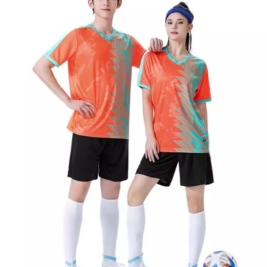 Football Suit Men's Printed Training Suit Adult Game Short-sleeved Team ...