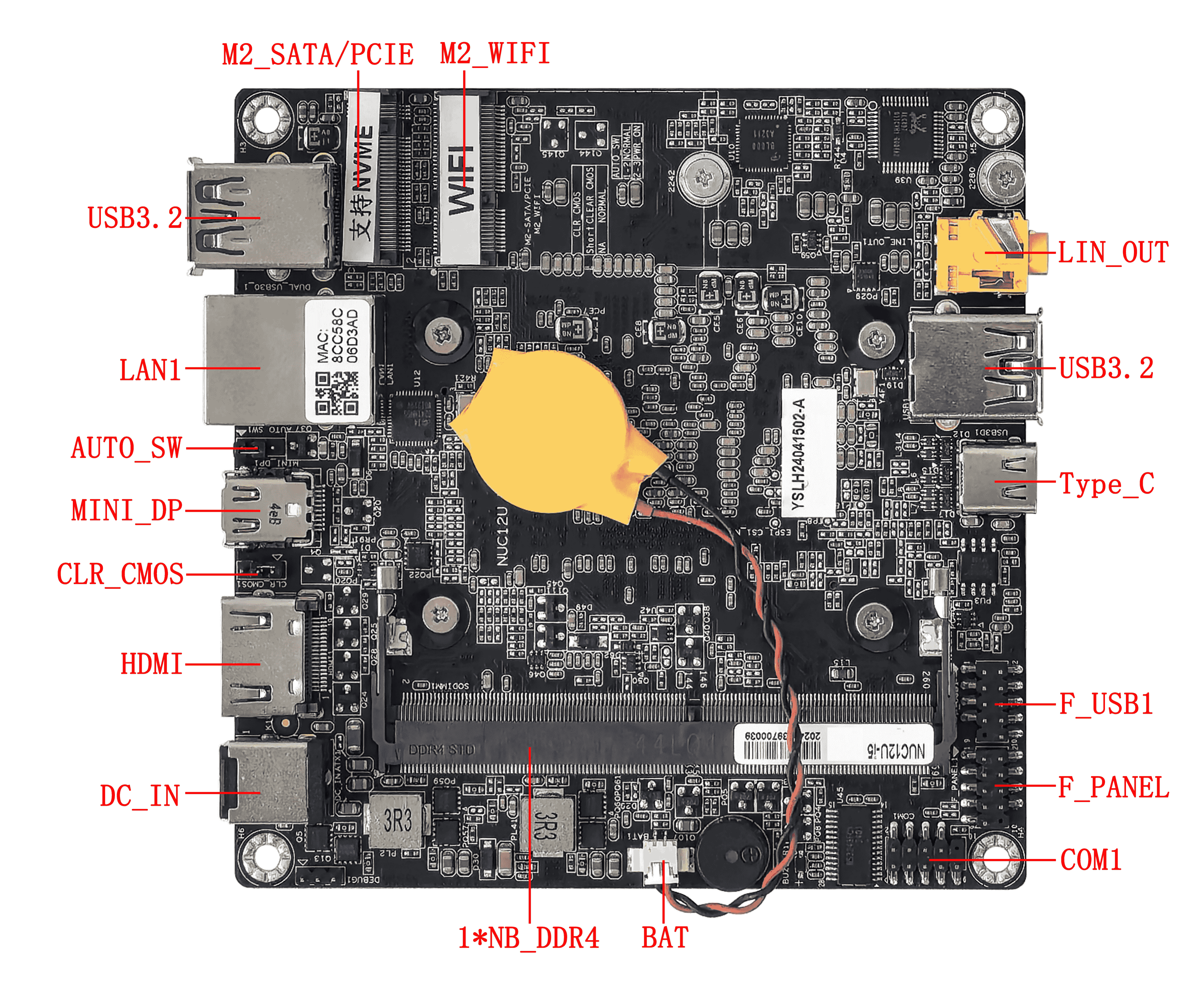 Elsky Nuc12u Motherboard Intel Alder Lake 12th Gen I3 1220p I5 1250p I7 1265u 6-12 Cores 1*mini ...