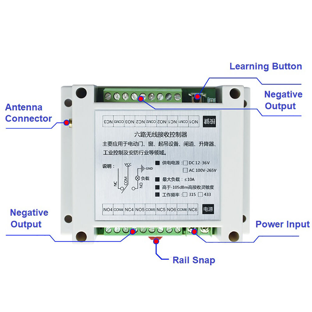 433mhz Ac100v-265v 4ch/6ch Wireless Dc Motor Controller Motor Positive ...