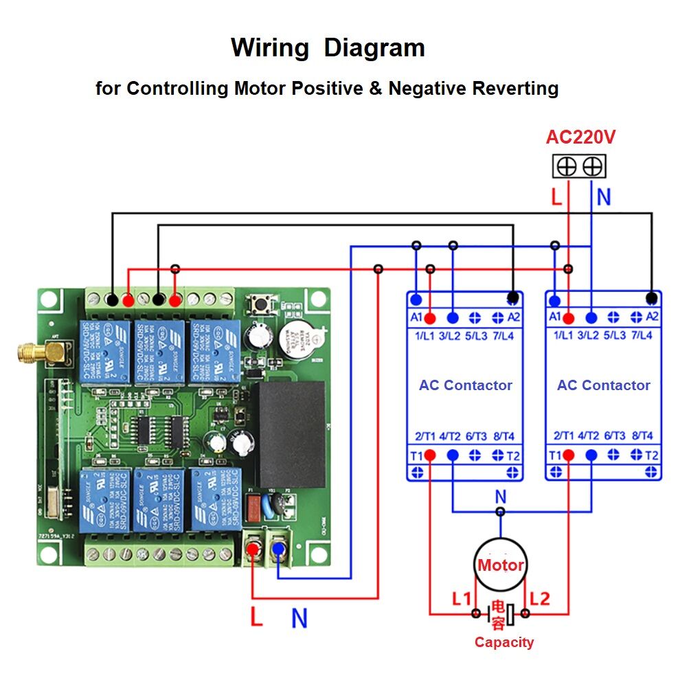 433mhz Ac100v-265v 4ch/6ch Wireless Dc Motor Controller Motor Positive ...