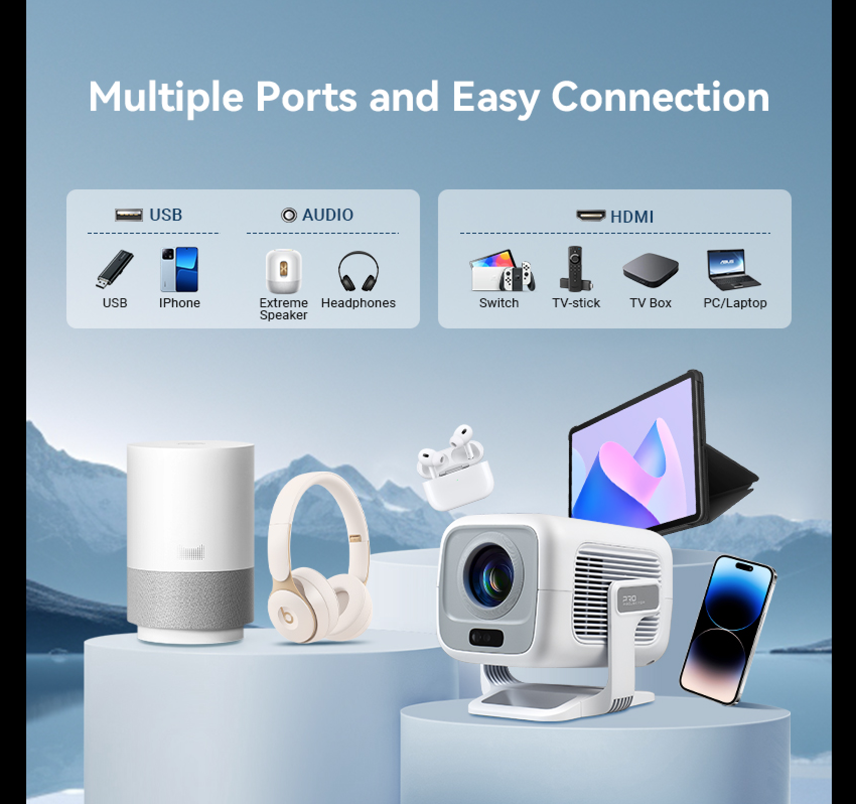 2025 Portable Projector Netflix Full Hd Auto Focus Lcd Mini Projector ...