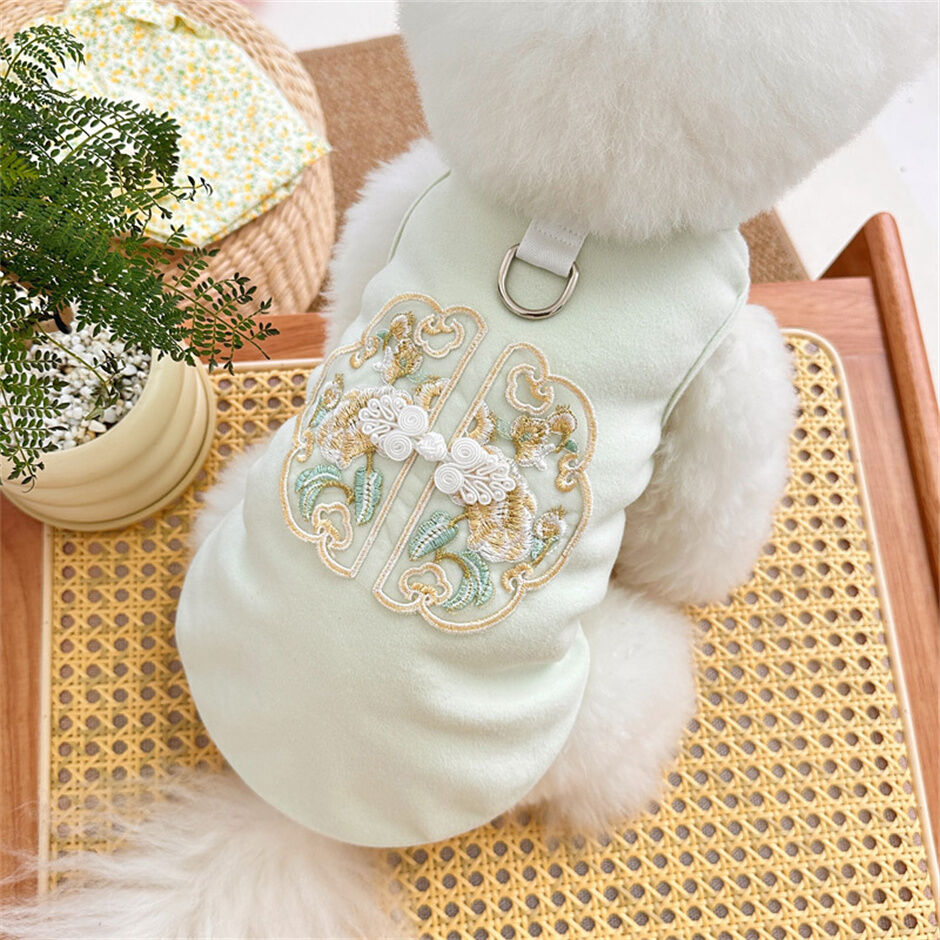 New Spring And Summer Pet National Style Dog Cat Clothes Teddy Bichon ...
