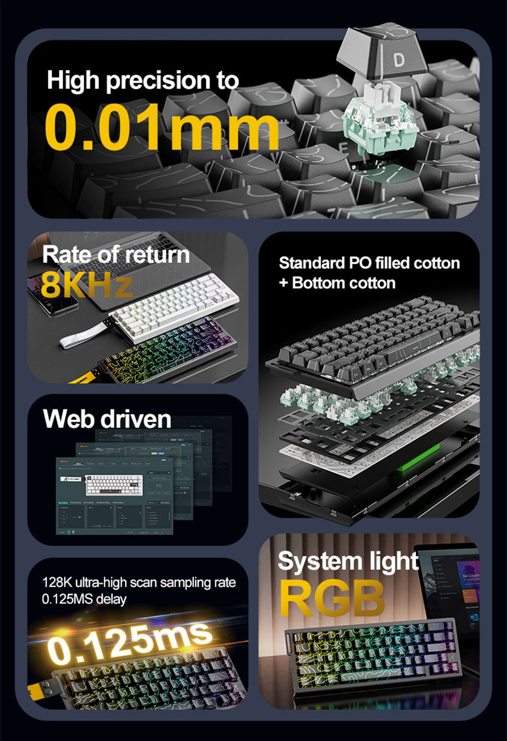 Magnetic Axis Keyboard Contour Line Side Engraved Rgb Gaming Rt ...