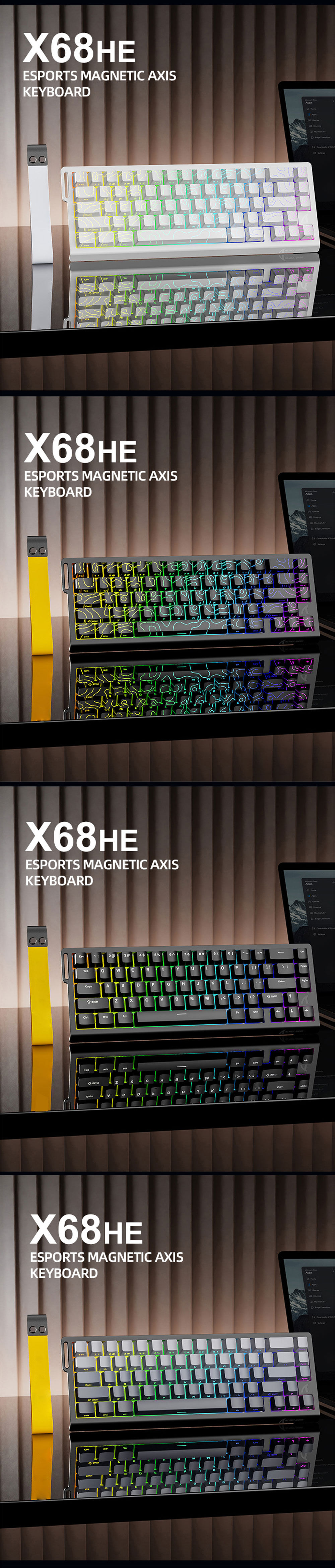 Magnetic Axis Keyboard Contour Line Side Engraved Rgb Gaming Rt ...