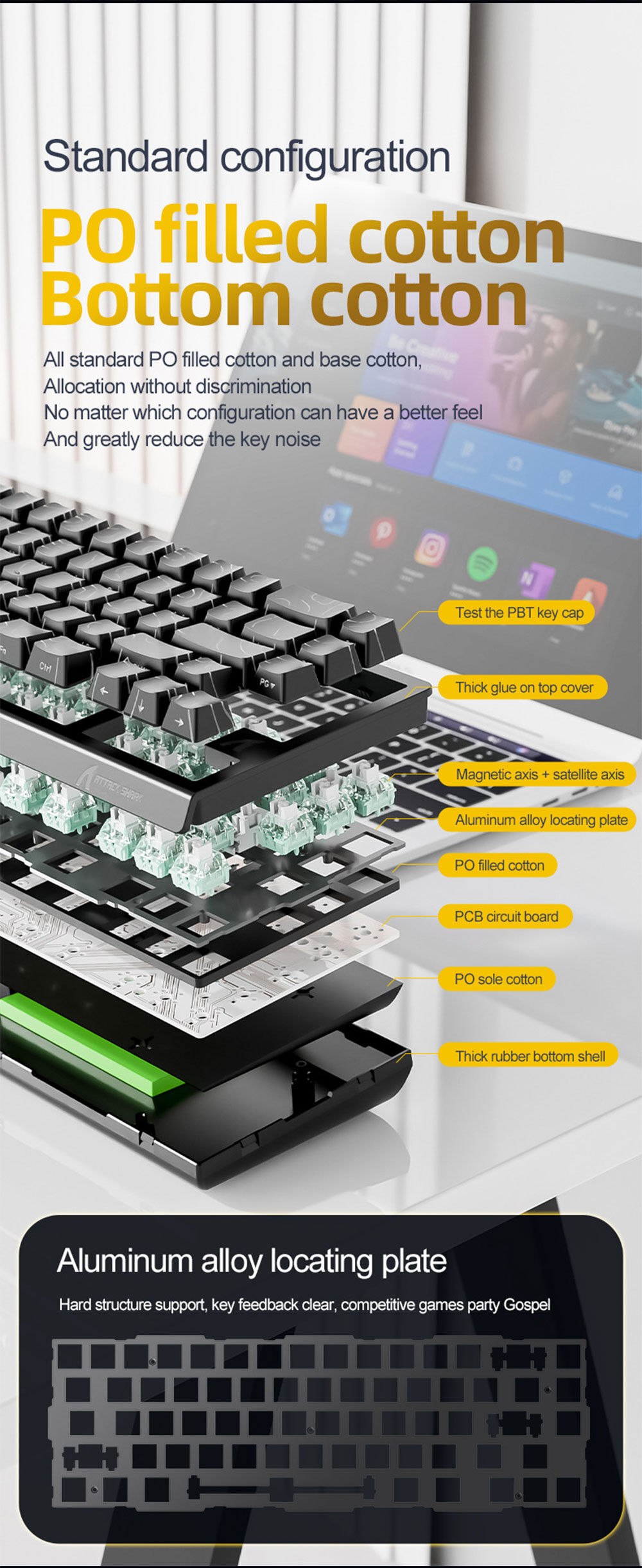 Magnetic Axis Keyboard Contour Line Side Engraved Rgb Gaming Rt ...