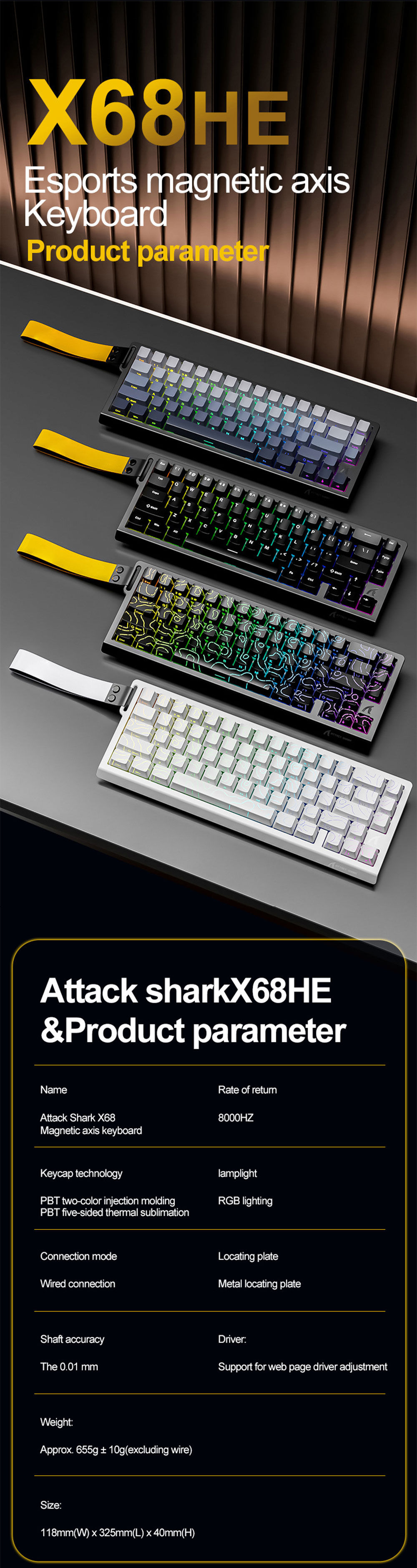 Magnetic Axis Keyboard Contour Line Side Engraved Rgb Gaming Rt ...