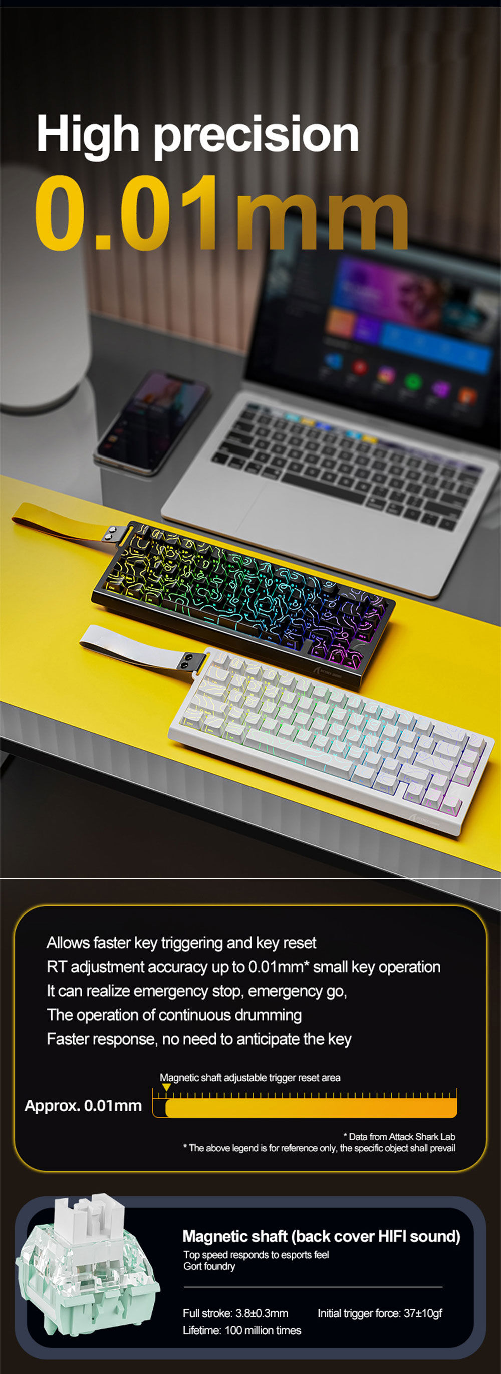 Magnetic Axis Keyboard Contour Line Side Engraved Rgb Gaming Rt ...