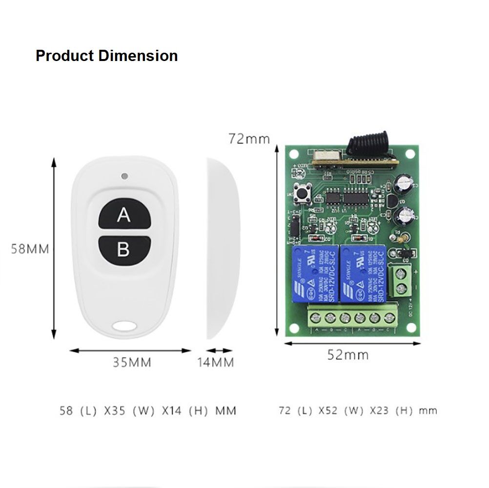 Dc12v/24v Wireless Open/close Learning Code Motor Control Boards Garage ...