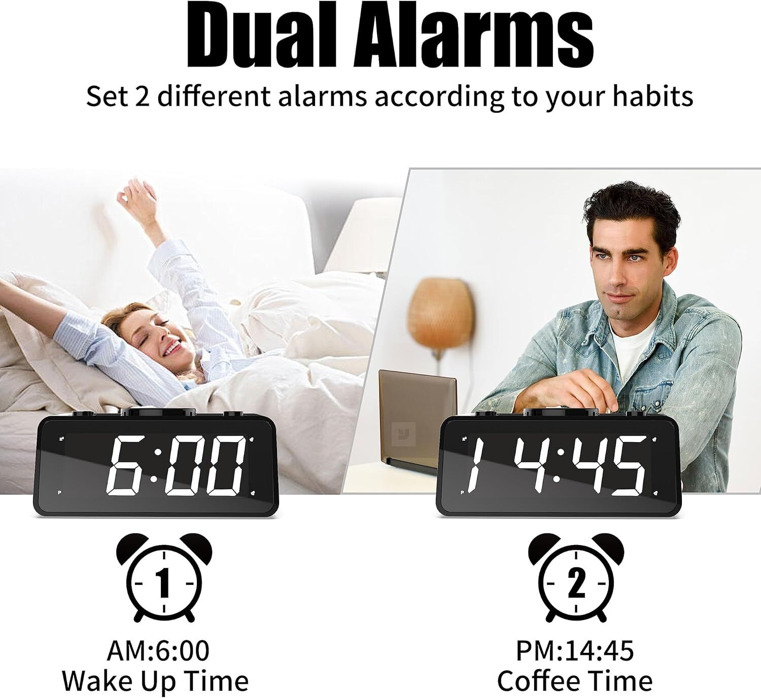 Buy China Wholesale Alarm Clock Battery Powered, Dual Alarm, Recordable ...