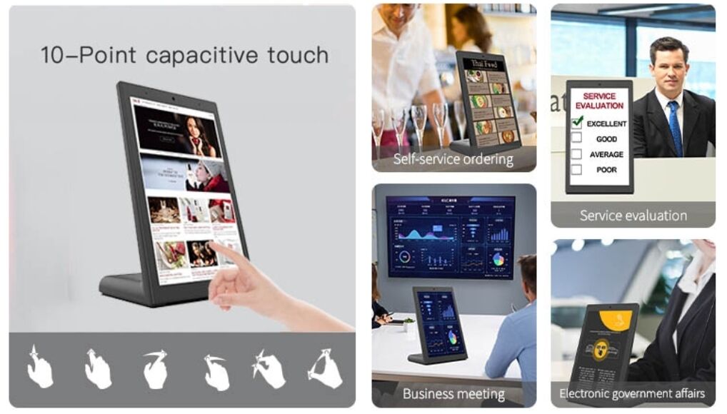 15.6 Inch Display Desk Stand Digital Signage Desktop Touch Screen Panel ...