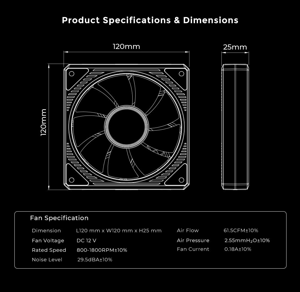 Alseye Pc Case Cooling Fans Pc Liquid Cooling Rgb Fan For Computer Case ...