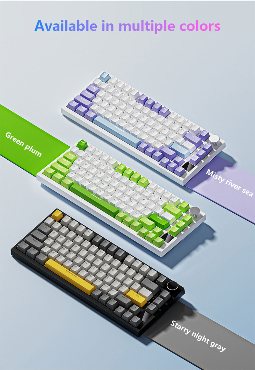 Tri-mode Wireless Bluetooth Wired Mechanical Keyboard Customized 75 Hot ...
