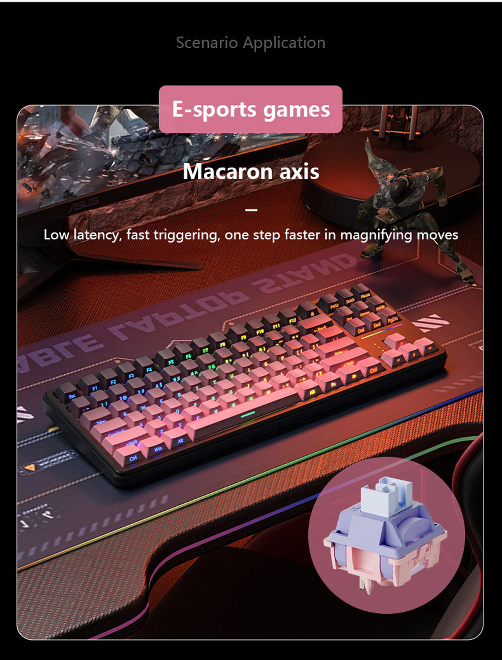 Oem Axis Gaming Mechanical Keyboard Bluetooth Three-mode Ultra-quiet ...