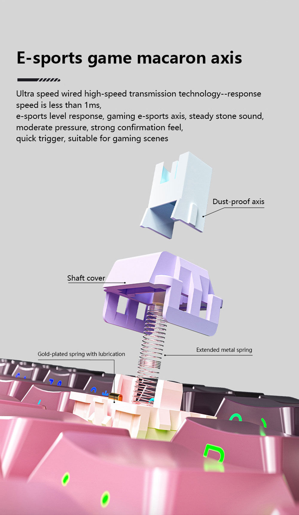 Oem Axis Gaming Mechanical Keyboard Bluetooth Three-mode Ultra-quiet ...