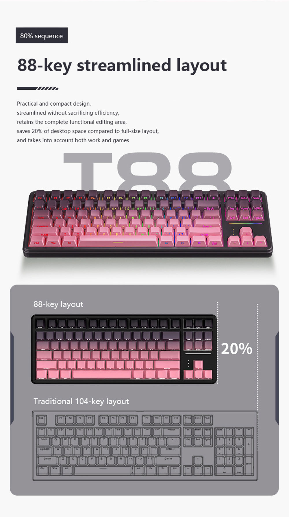 Oem Axis Gaming Mechanical Keyboard Bluetooth Three-mode Ultra-quiet ...