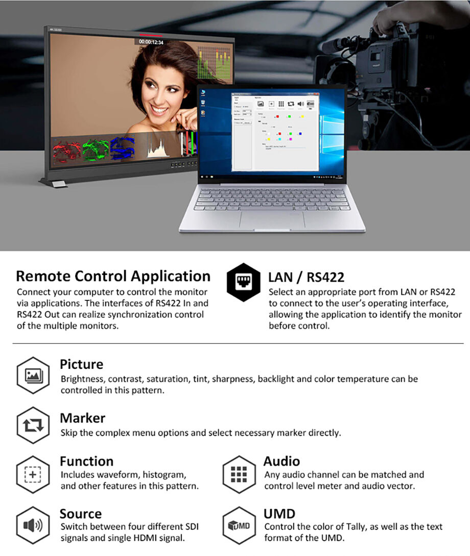 Multiple View Display 31.5 Inch Dci-p3 Hdr 4k Broadcast Director ...