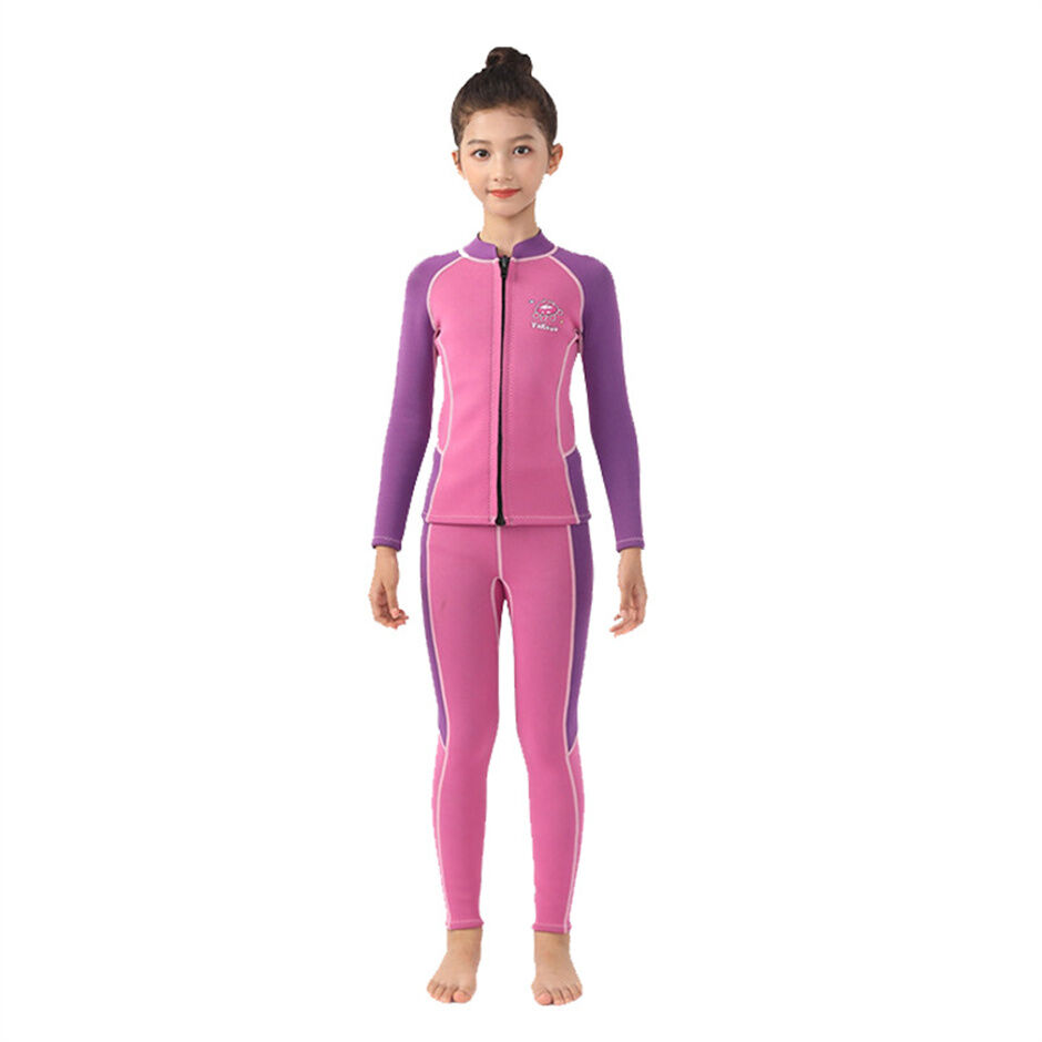 Children's Swimsuit Thick Warm Clothing One-piece Long-sleeved Trousers ...
