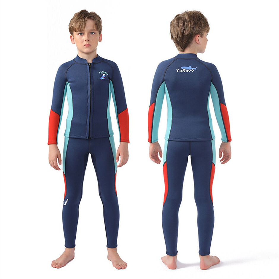 Children's Swimsuit Thick Warm Clothing One-piece Long-sleeved Trousers ...