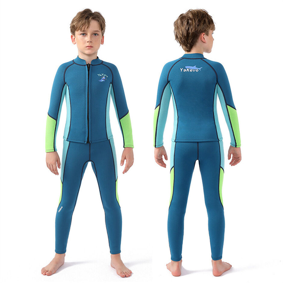 Children's Swimsuit Thick Warm Clothing One-piece Long-sleeved Trousers ...