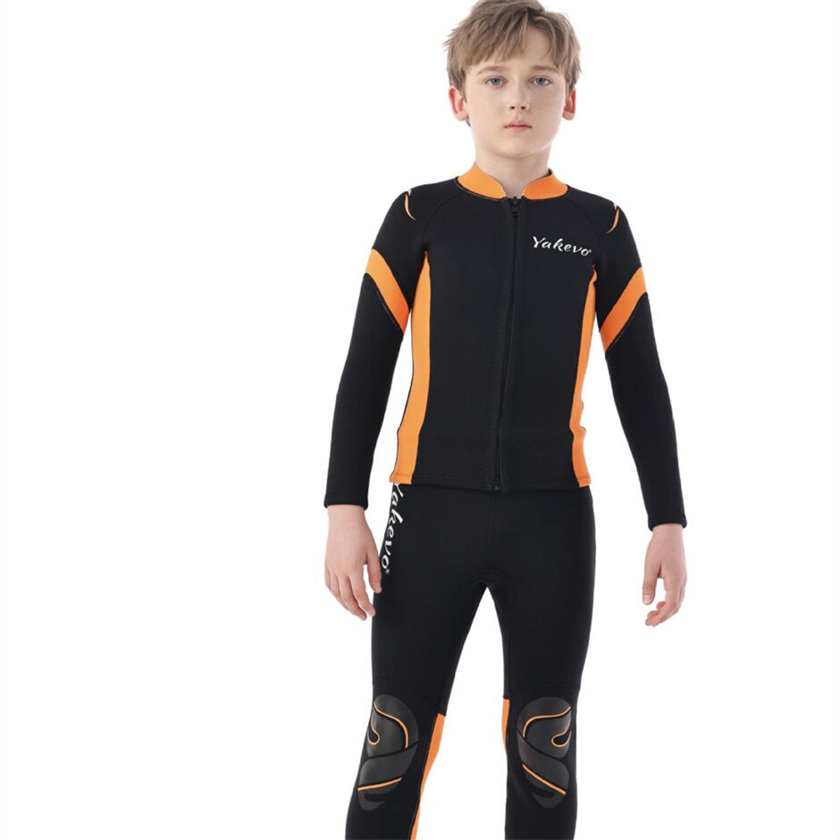 Children's Swimsuit Thick Warm Clothing One-piece Long-sleeved Trousers ...