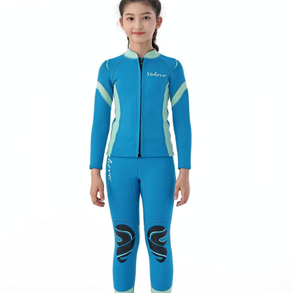 Children's Swimsuit Thick Warm Clothing One-piece Long-sleeved Trousers ...