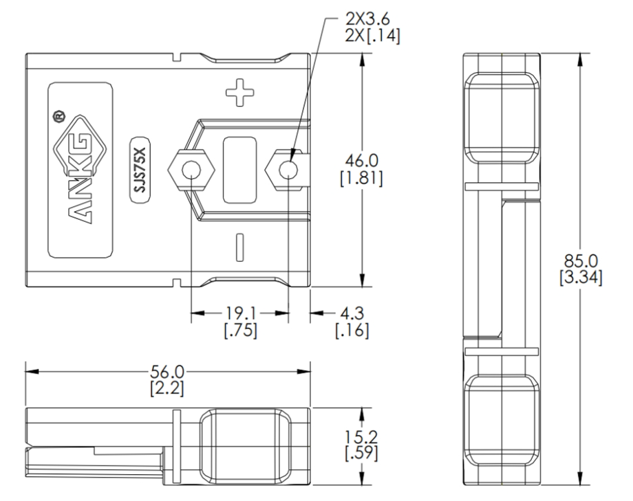 High Current Electric Power Connector Double Pole Battery Connector ...
