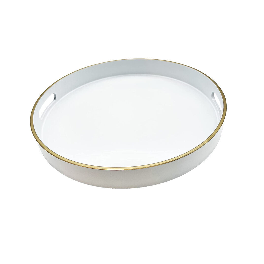 Bulk Buy China Wholesale 13" Round Tray Serving Tray With Handles ...