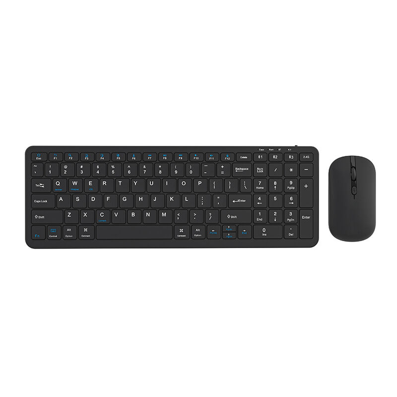 Black Wireless Rechargeable Keyboard And Mouse 2.4g Keyboard And ...