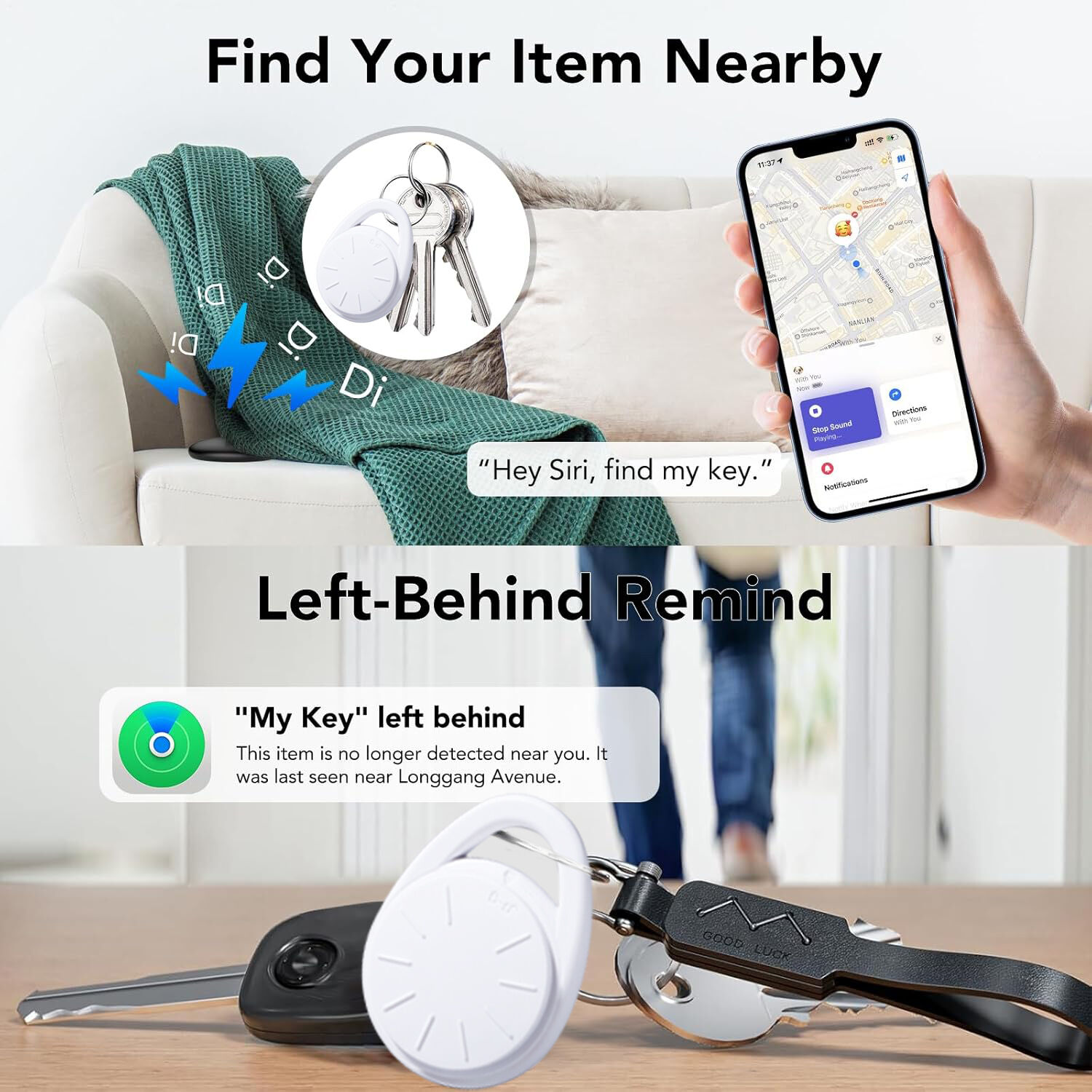 Ip67 Waterproof Bluetooth Tracker Tag With Replaceable Battery, Loud ...