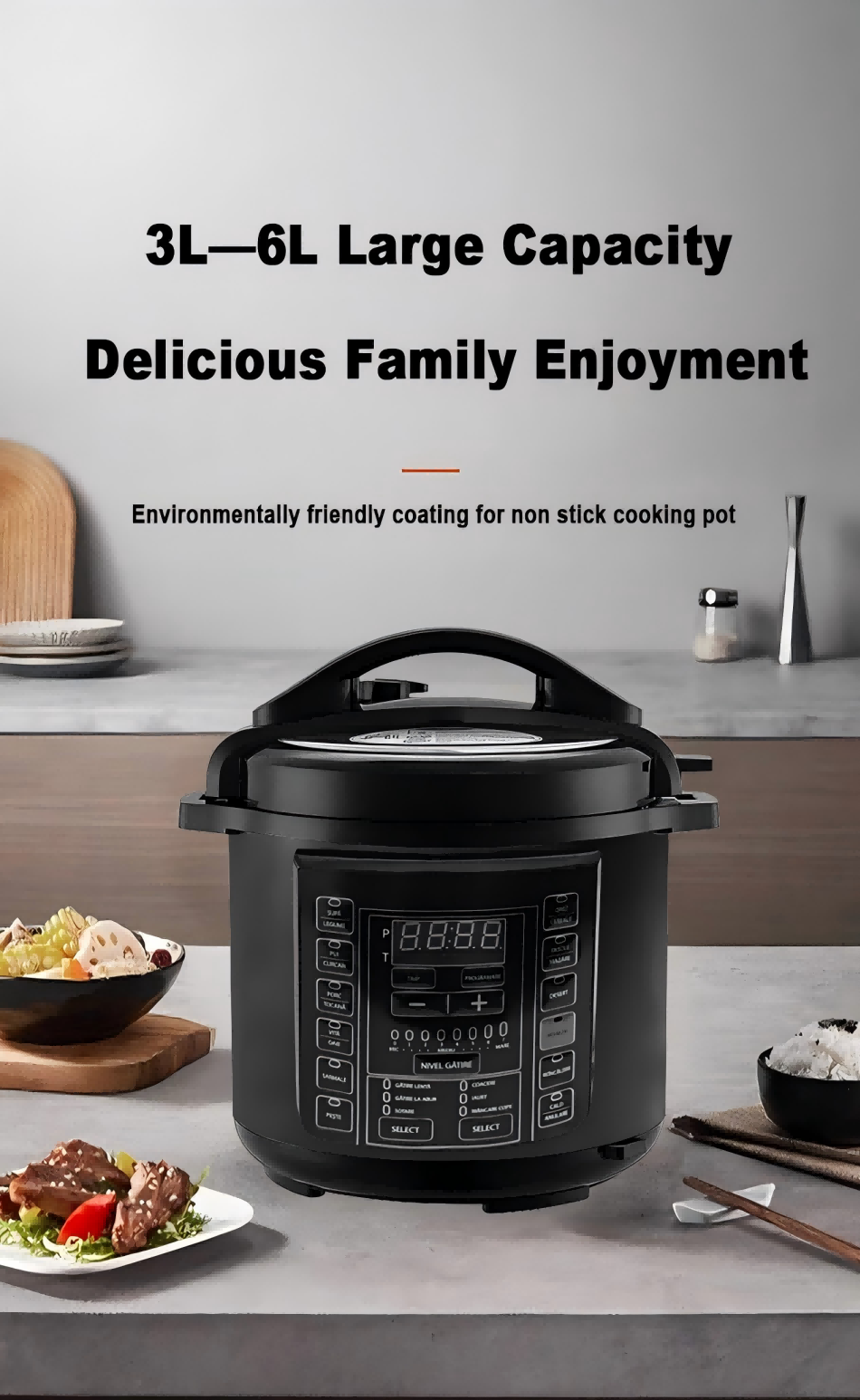 High Quality 500w Electric Pressure Cooker Black Versatile, Electric ...