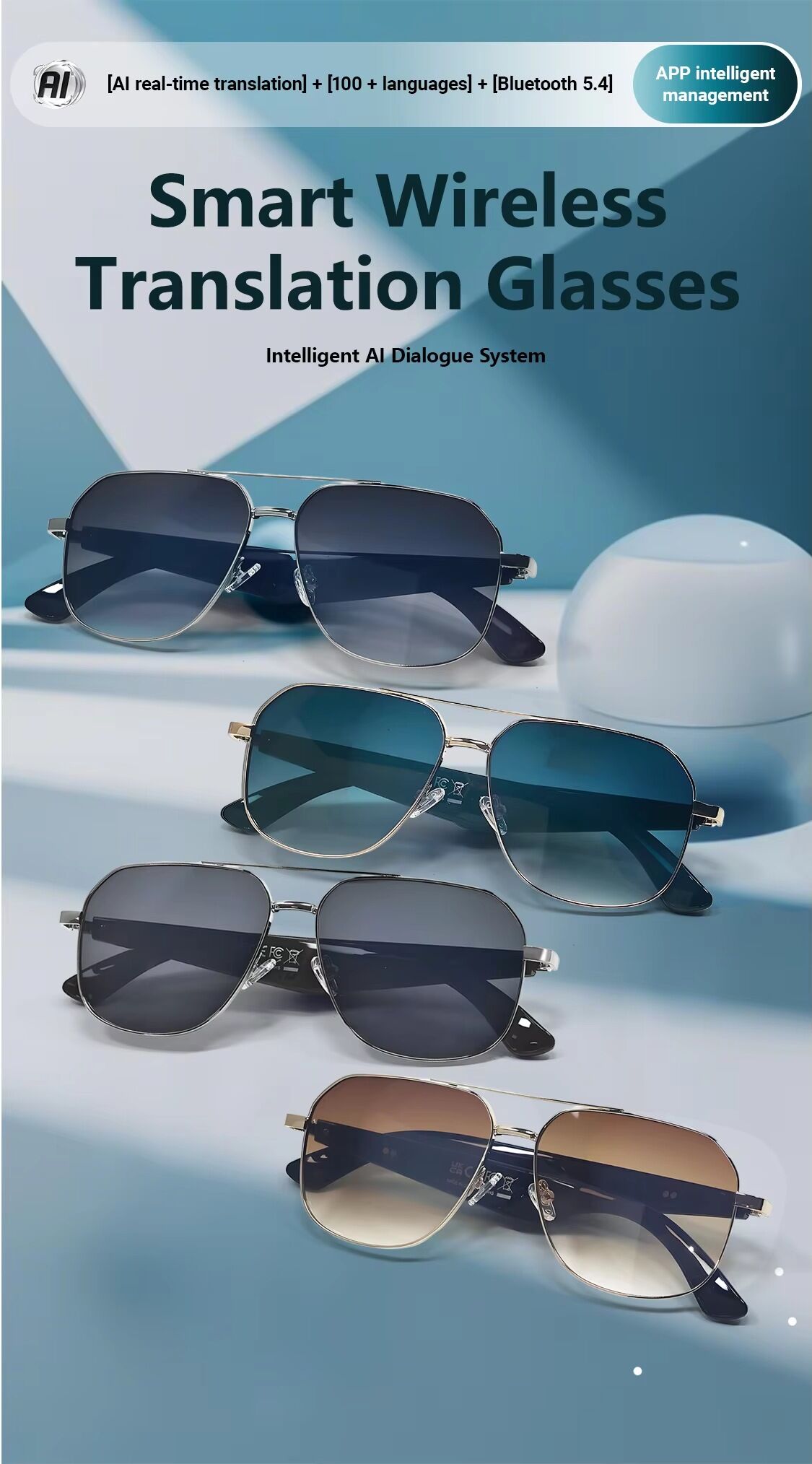 Buy China Wholesale Gy100 Smart Sunglasses Multi Language Wireless ...