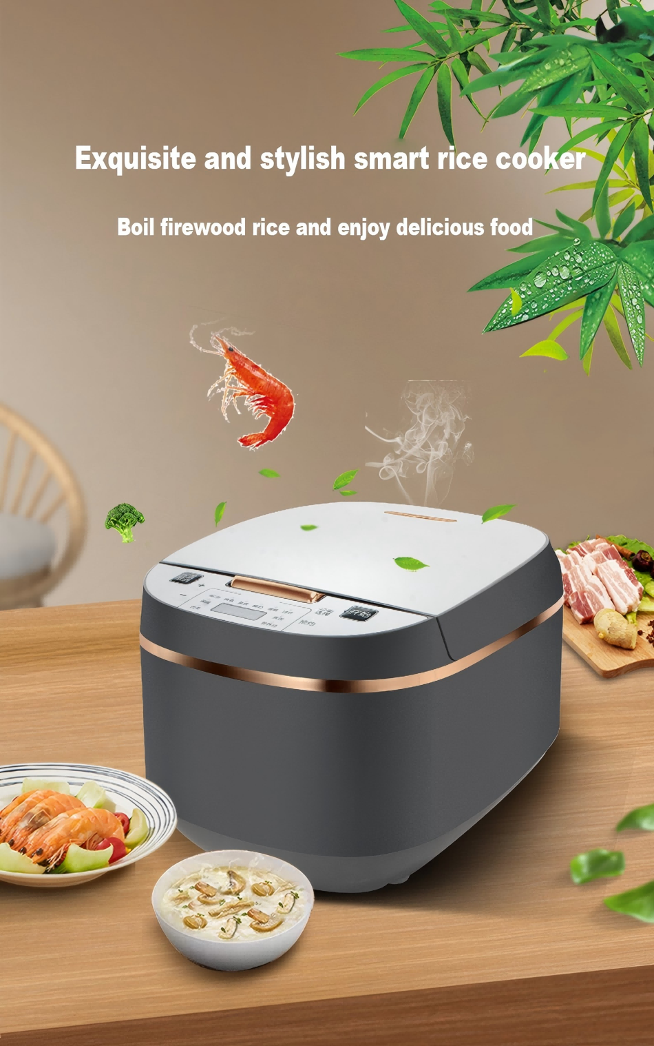 Hot Grey Gold 900w Rice Cooker Kitchen Utensils 220v/110v 50hz Rice ...