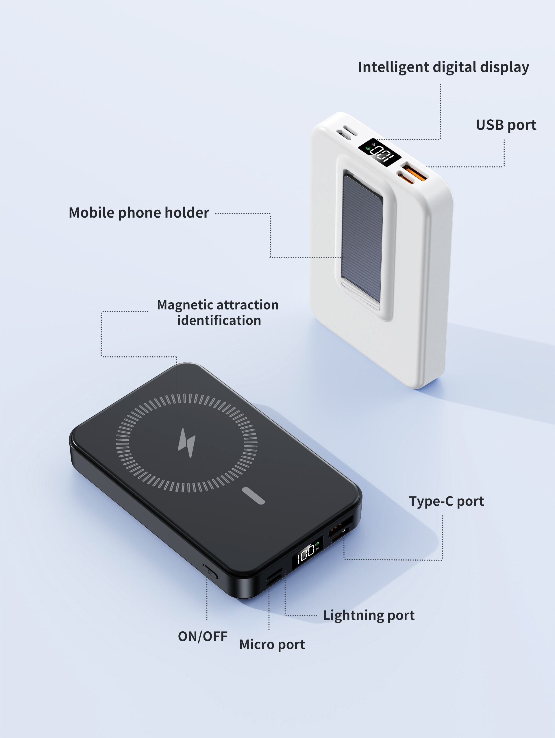 Multi - Port Charger: Fast Charging, 15w Wireless, Type - C Input，high ...