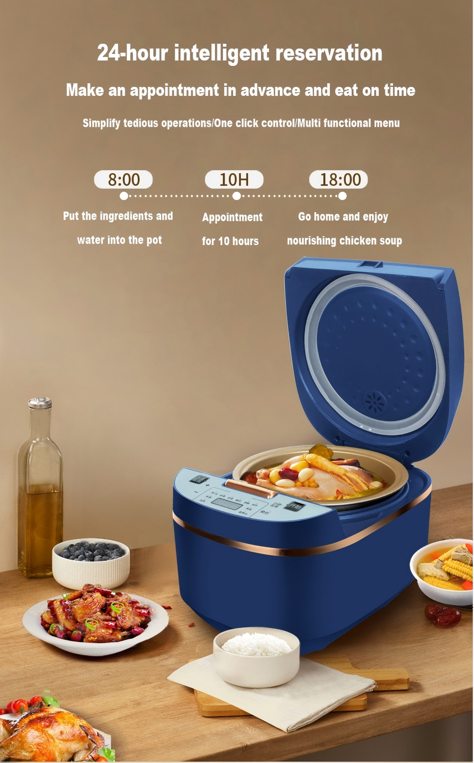 Factory Direct Blue 900w Rice Cooker Kitchen Appliance Easy To Operate ...
