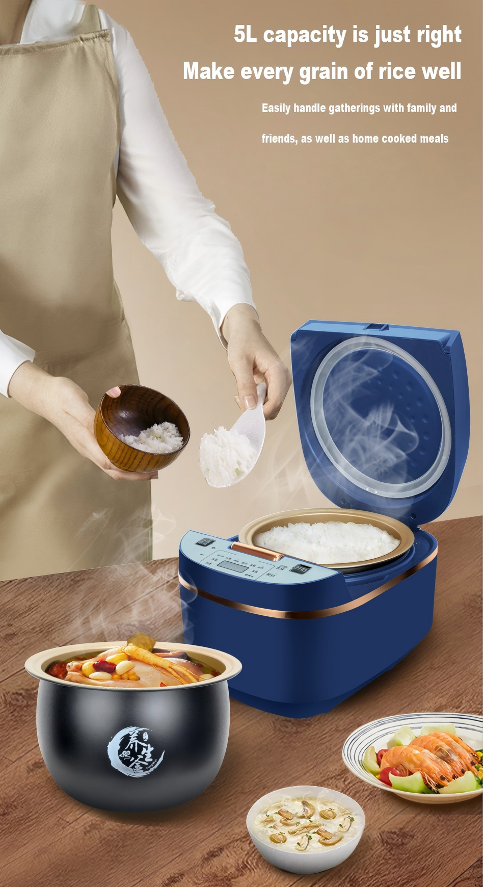 Factory Direct Blue 900w Rice Cooker Kitchen Appliance Easy To Operate ...