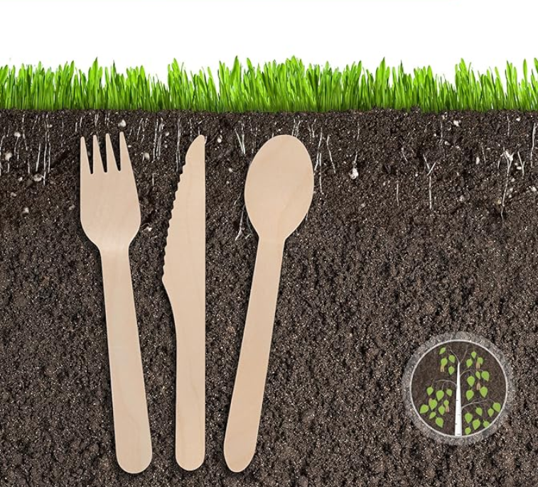 Eco Friendly Wooden Disposable Tableware Spork 160mm Length ...