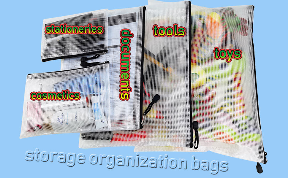 20 Pcs Zipper File Bags, Plastic Mesh Pouch, Board Game Storage Bag ...