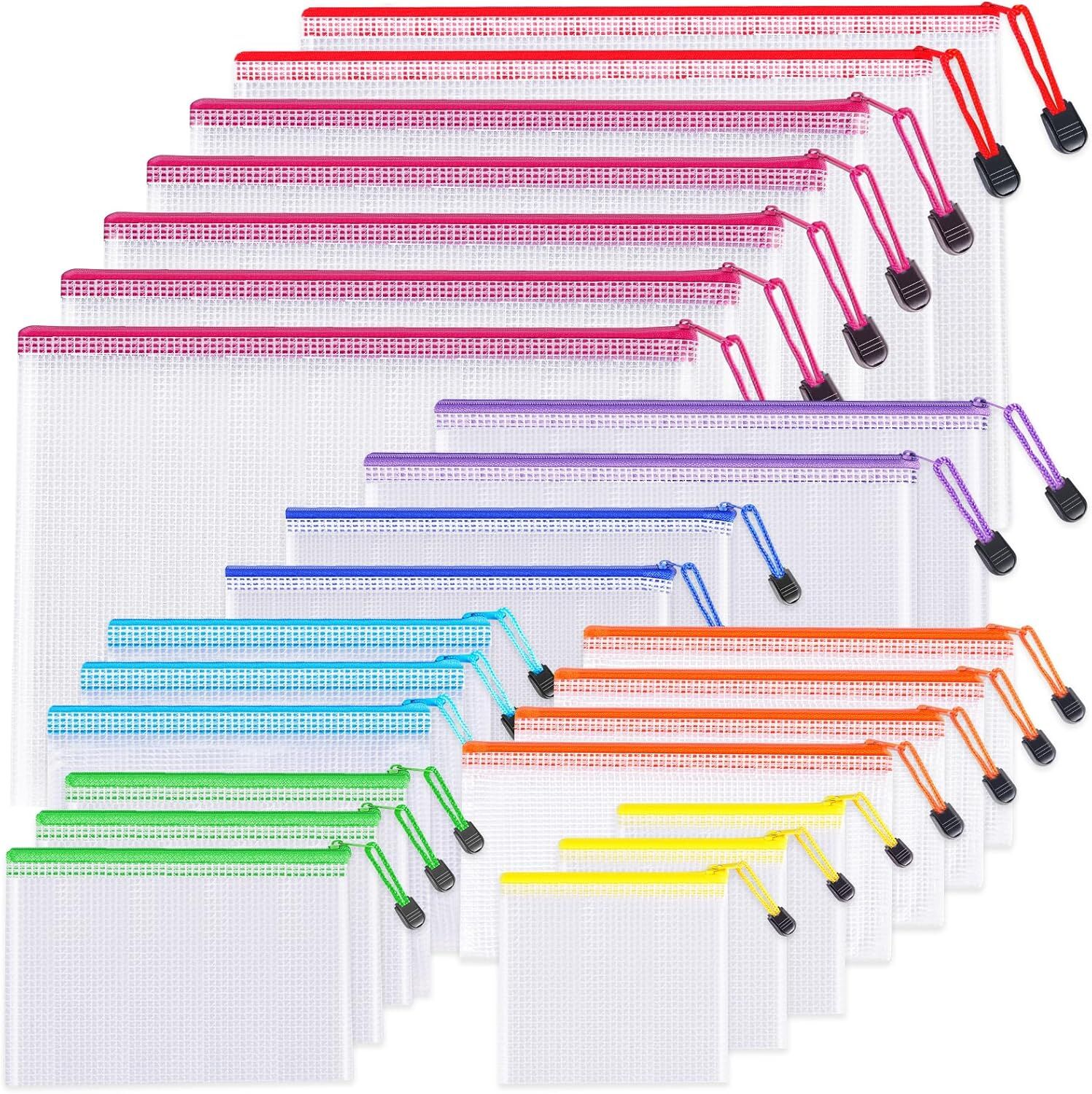 20 Pcs Zipper File Bags, Plastic Mesh Pouch, Board Game Storage Bag ...