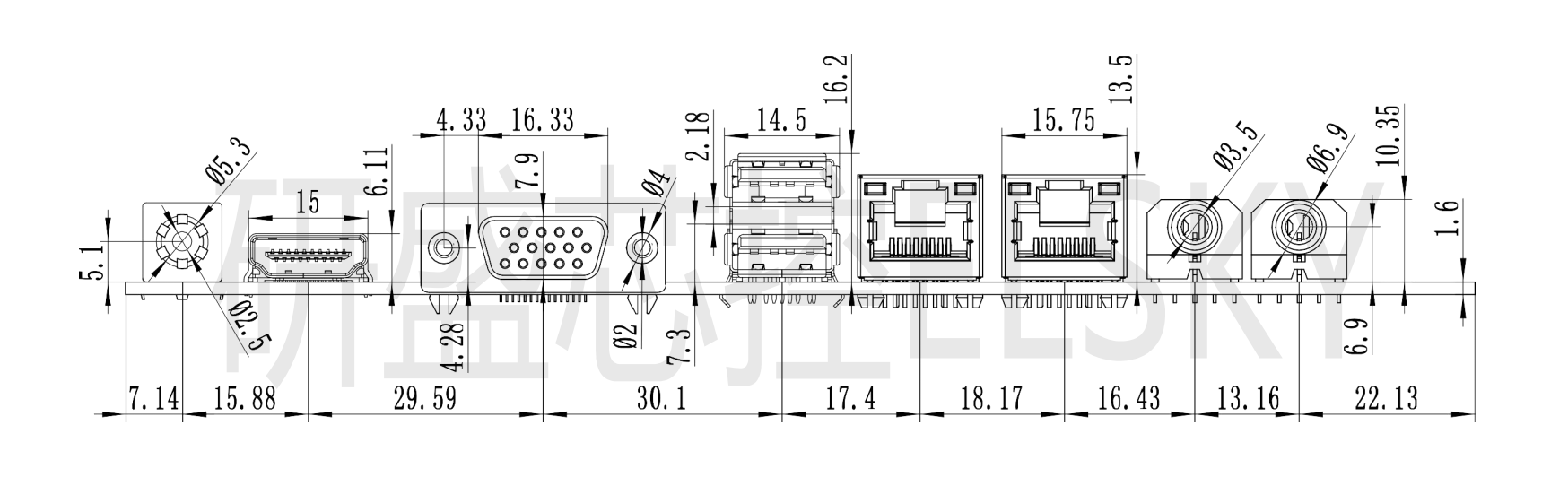 Elsky Embedded Mini Itx Industrial Motherboard Qm1800l Celeron J1800 J1900 Pentiumj2900 7*usb2.0 ...