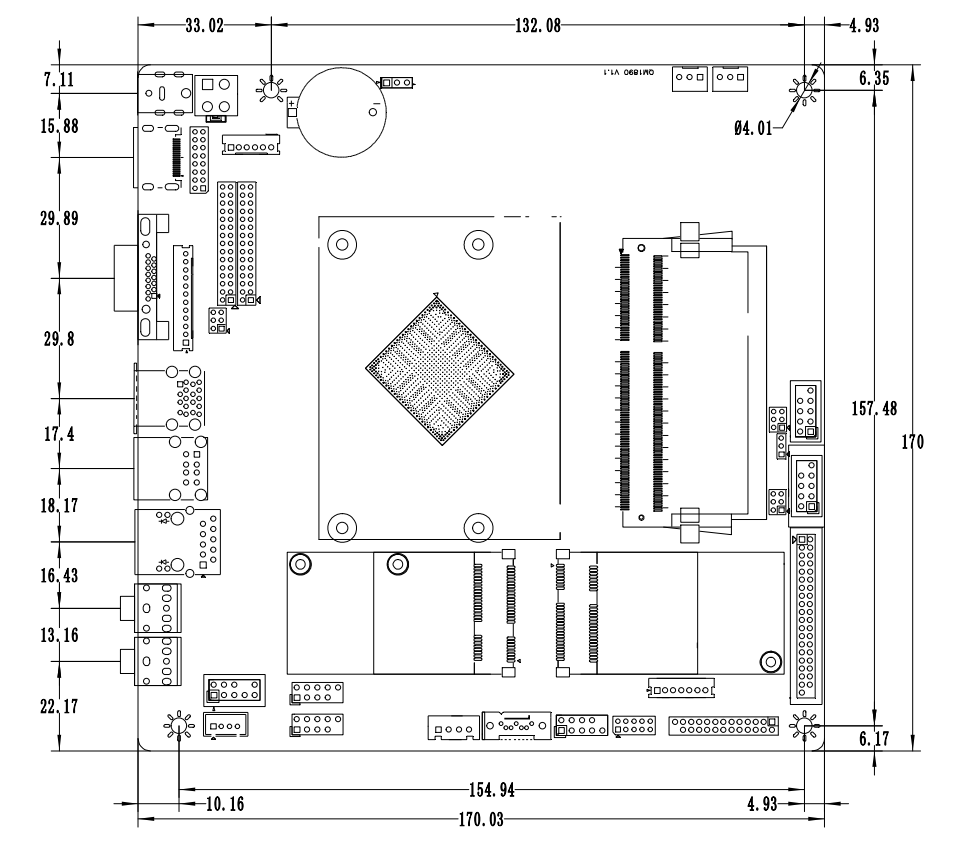 Elsky Embedded Mini Itx Industrial Motherboard Qm1800l Celeron J1800 J1900 Pentiumj2900 7*usb2.0 ...