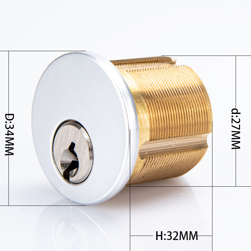 Ansi America High Security 1-1/8\" Brass Door Lock Cylinder Round Style ...