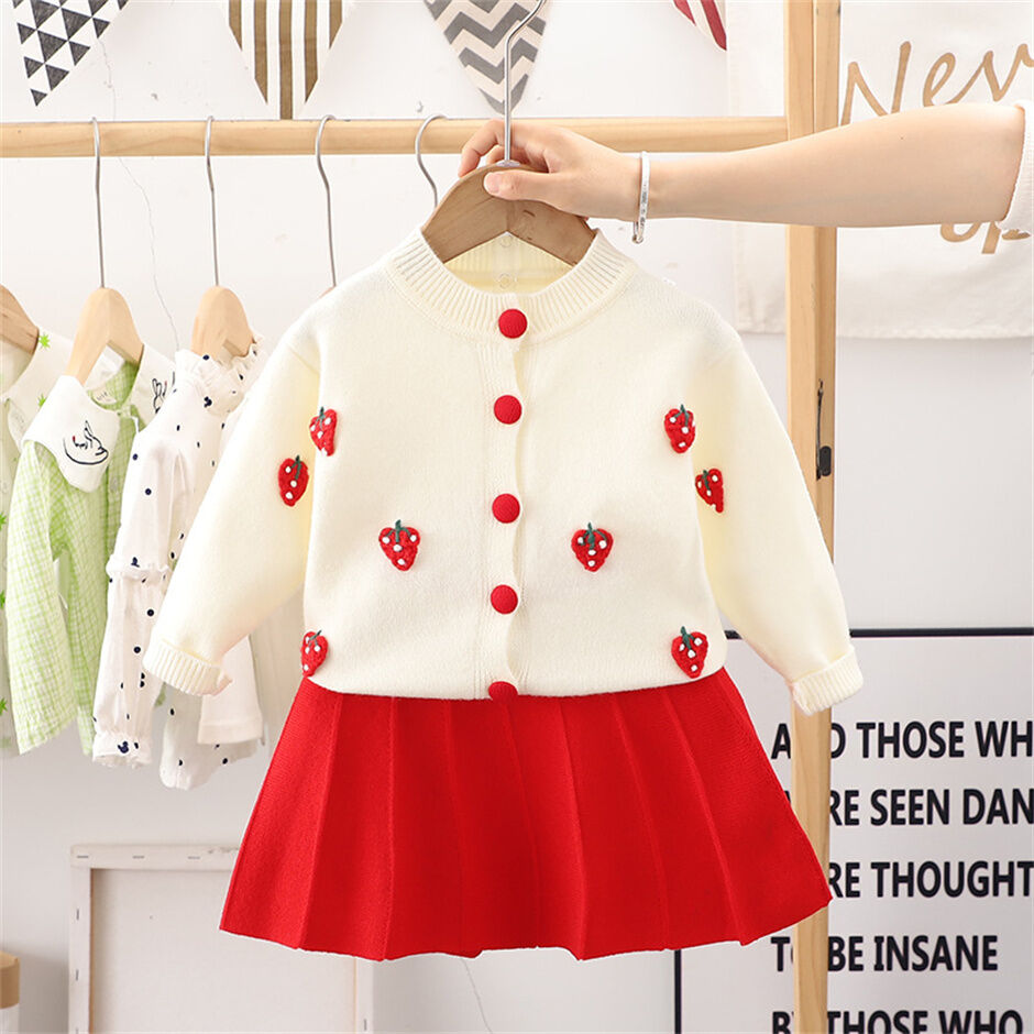 Girls Knitted Cardigan Children's Sweater For Girls Fashionable Two ...