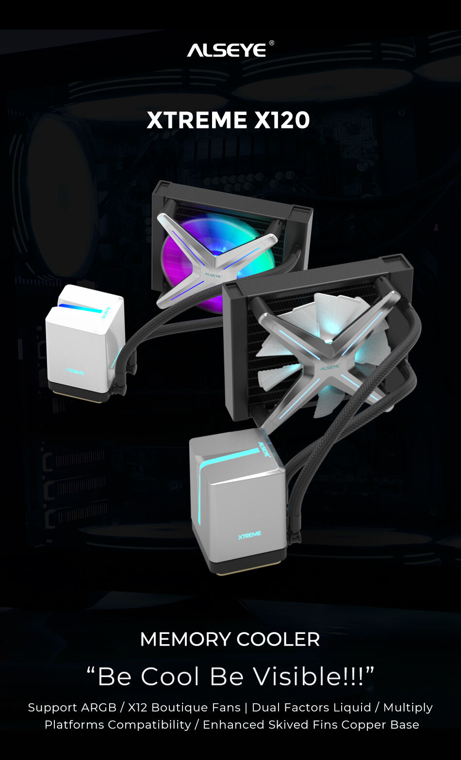 Alseye X120 Liquid Cooler Computer Radiator Water Cooling Radiator And ...