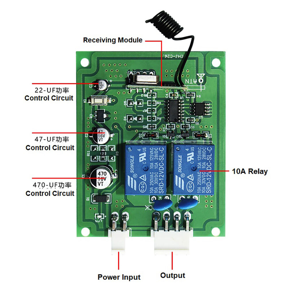 Dc12v/24v Rf Wireless Gate Motor Controller 2ch Garage Door Dc Motor ...