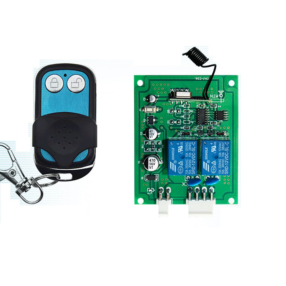 Dc12v/24v Rf Wireless Gate Remote Control 2ch Garage Door Dc Motor ...