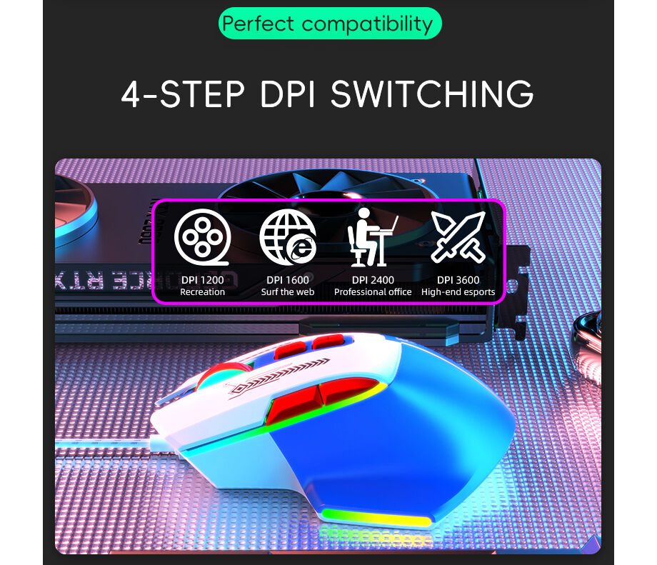 Professional 3600 Dpi Optical Sensor Backlight Wired 7d Gaming Mouse ...